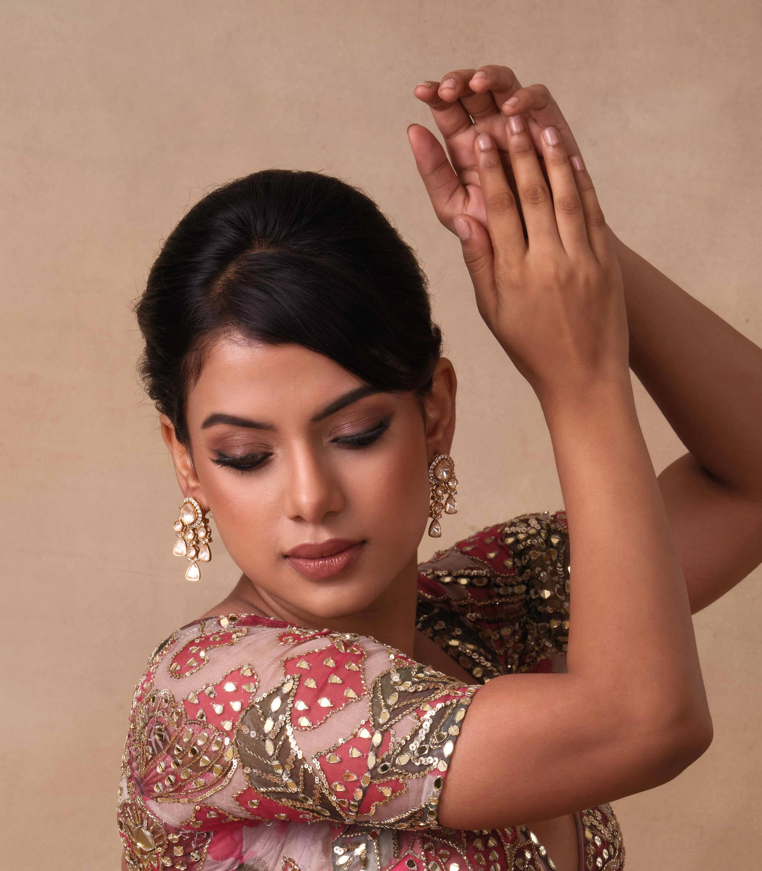 MALINI GOLD PLATED MOISSANITE EARRING – Preeti Mohan